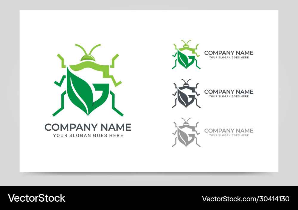 Green insect pest cleaner logo editable logo Vector Image