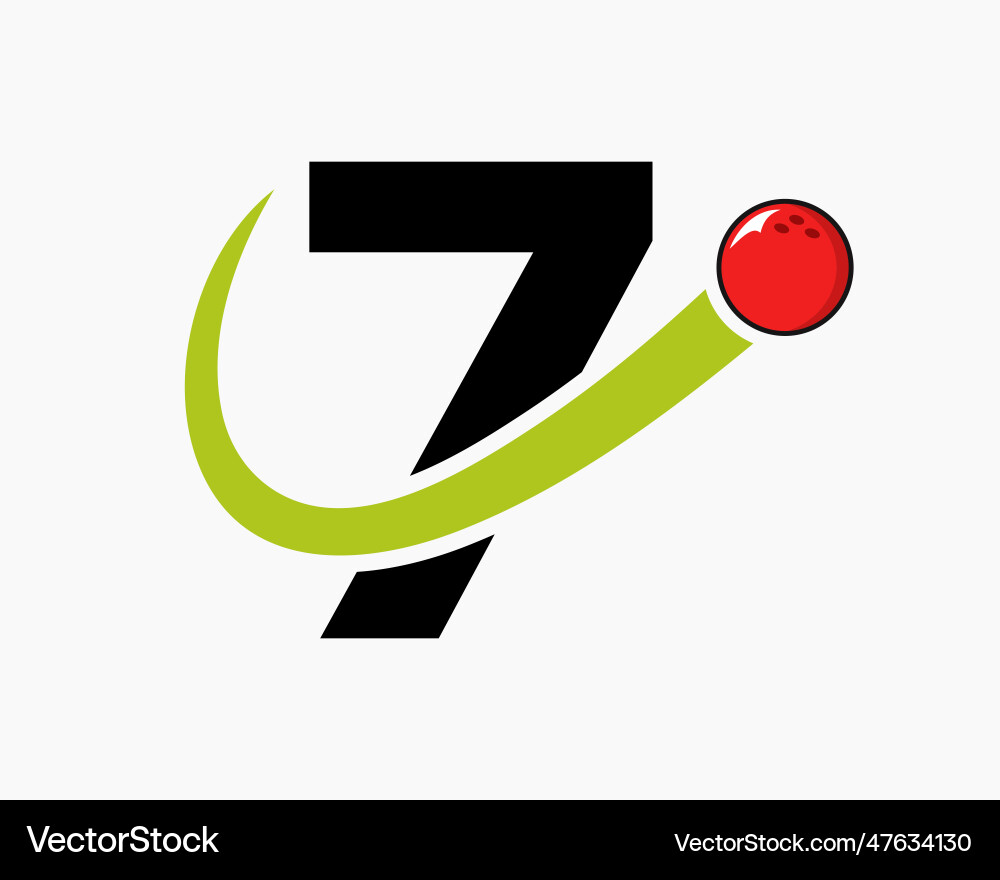 Letter 7 bowling logo bowling ball symbol Vector Image