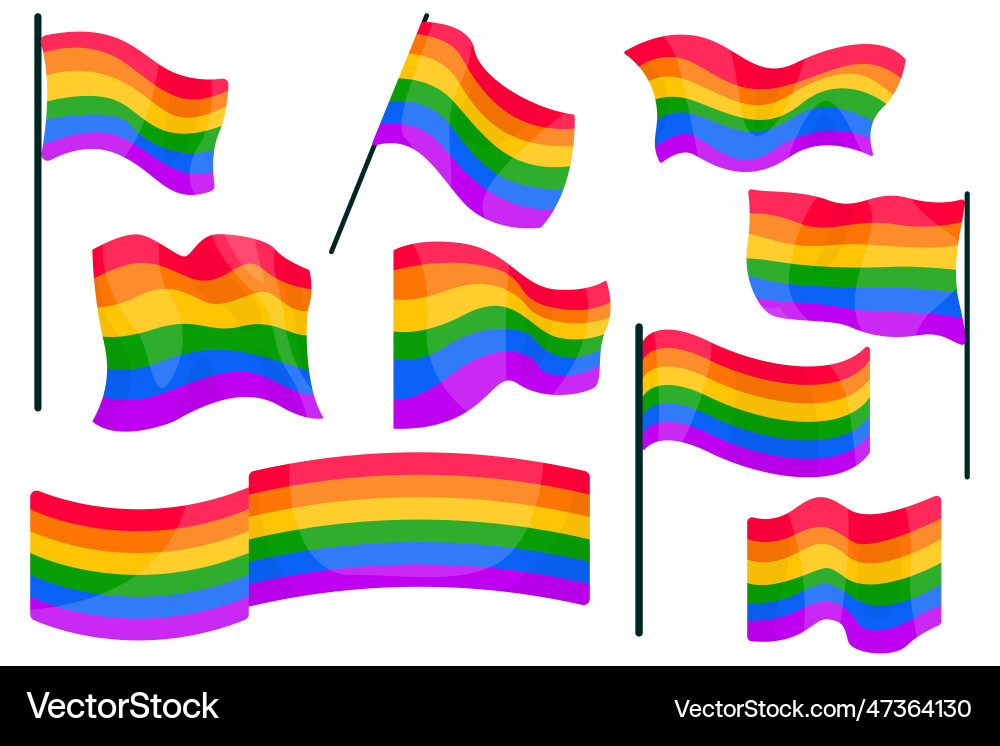 Pride Month With Lgbt Flag Set Royalty Free Vector Image