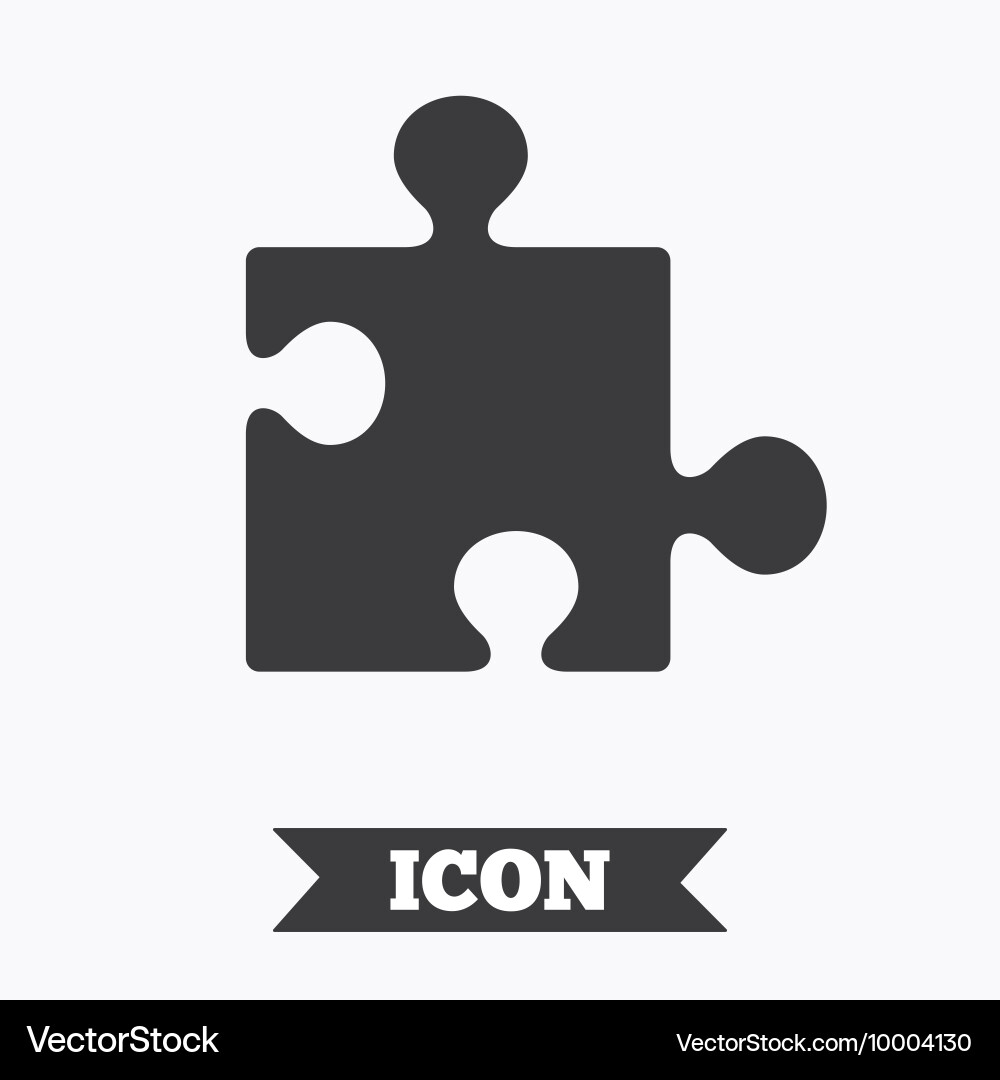 Puzzle piece sign icon strategy symbol Royalty Free Vector