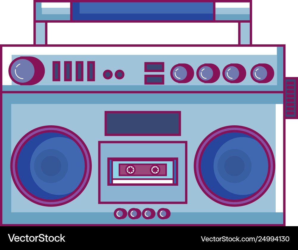 Radio cassette vintage style Royalty Free Vector Image