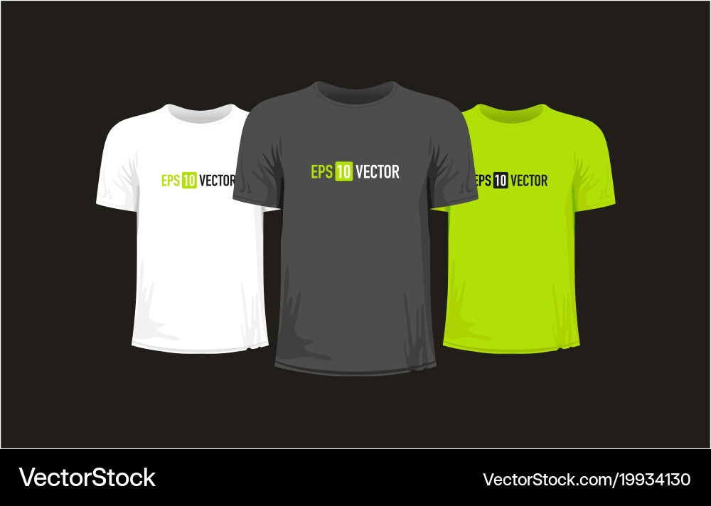 Set of three t-shirts Royalty Free Vector Image