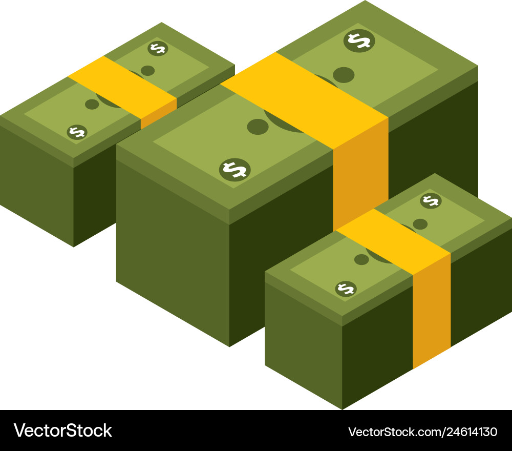 Stacks of bill dollar isolated icon Royalty Free Vector