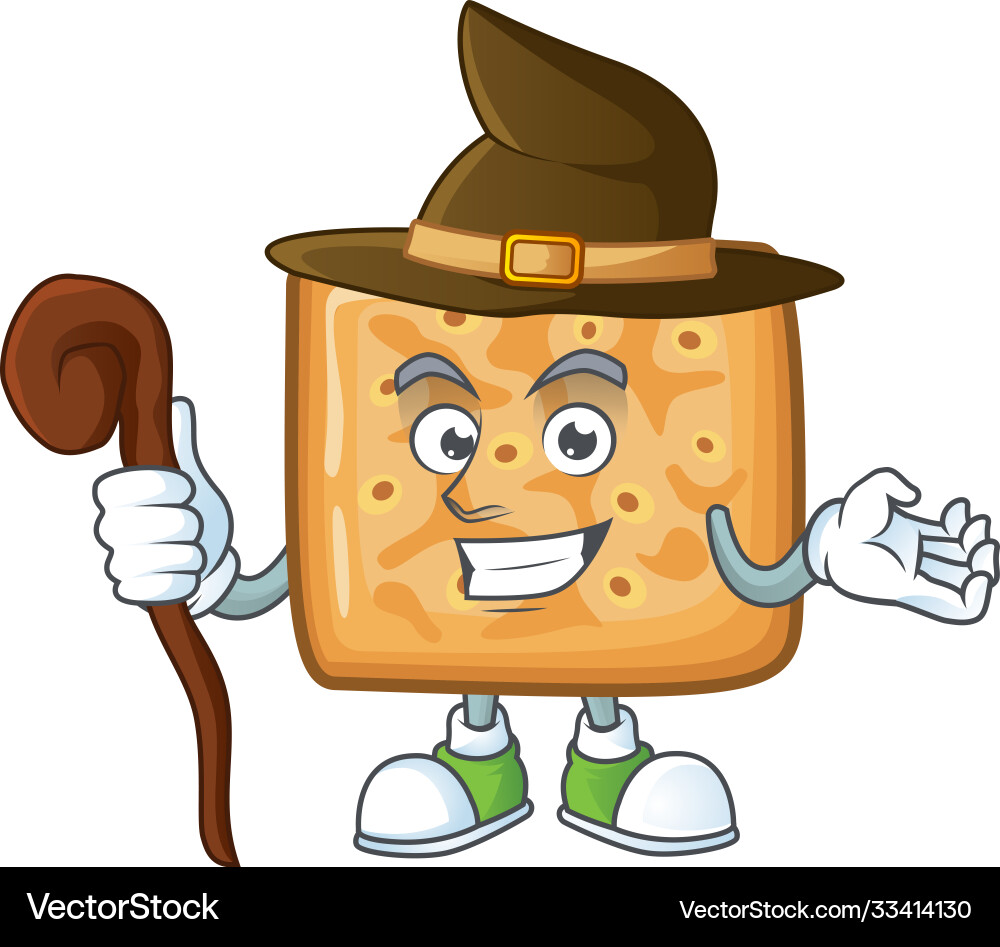 Sweet and tricky witch crackers cartoon character Vector Image