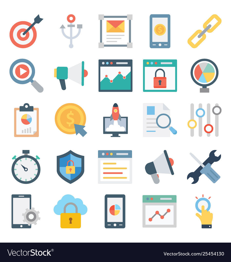 Web design and development isolated icons Vector Image