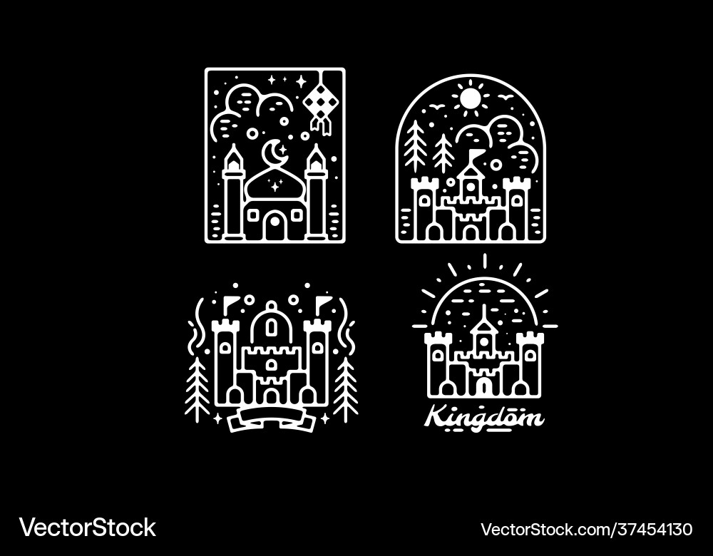 White color in dark background historical Vector Image