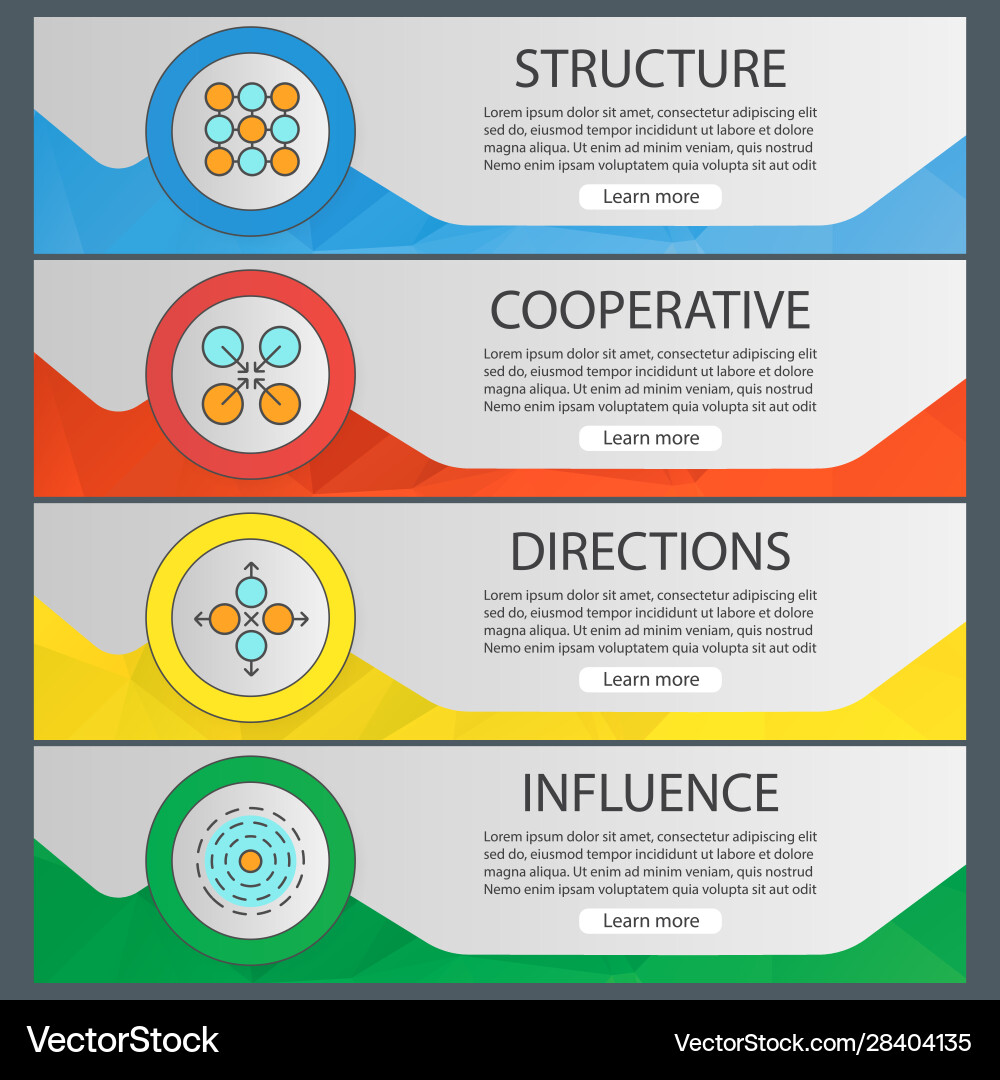 Abstract symbols banner templates set Royalty Free Vector