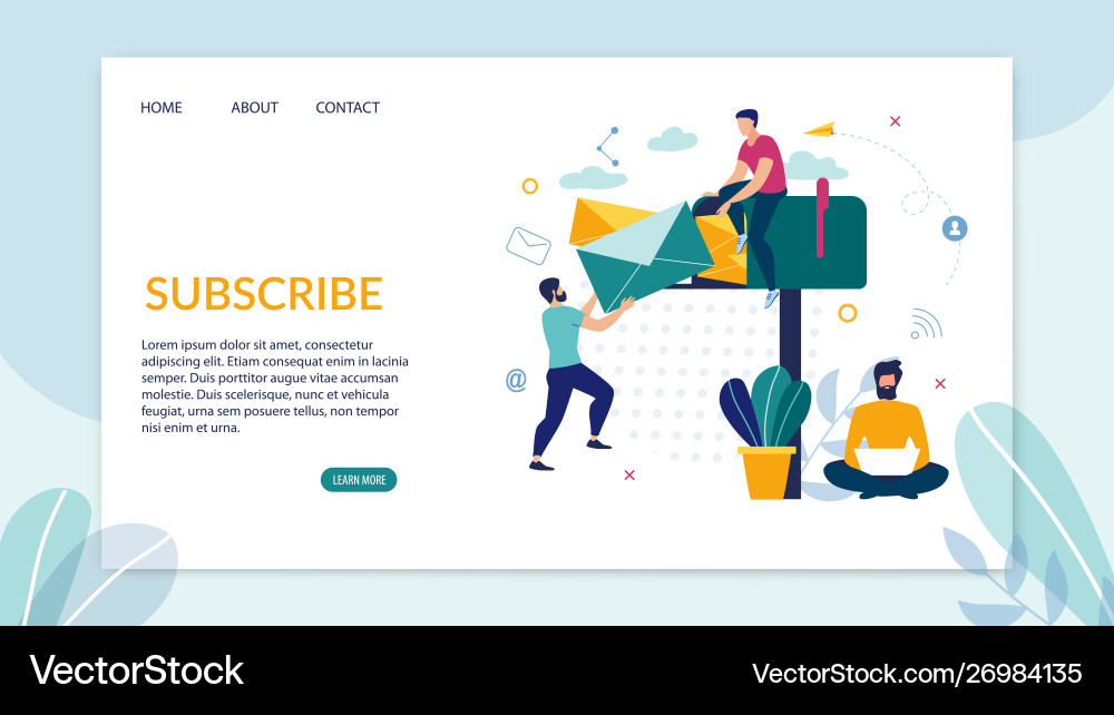 Advertising flyer inscription subscription flat Vector Image