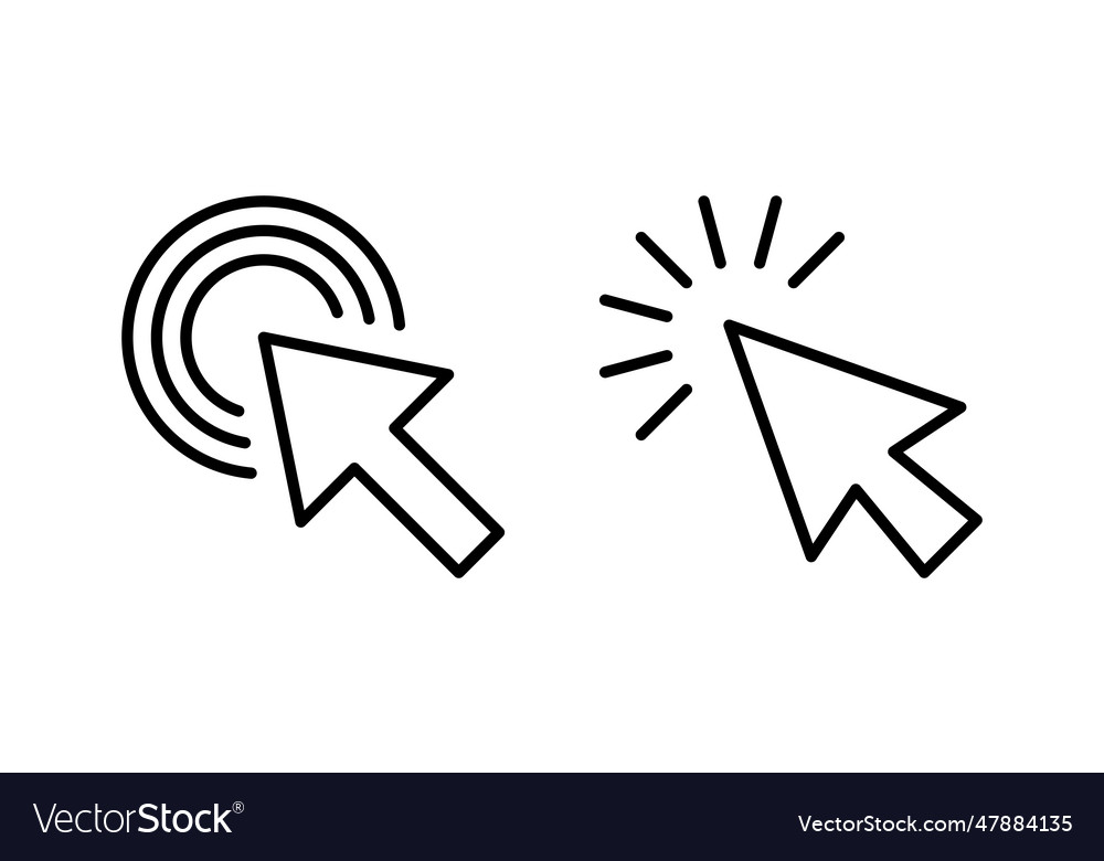 Click icon cursor icon pointer sign Royalty Free Vector