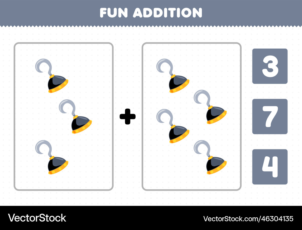 Education game for children fun addition by count Vector Image