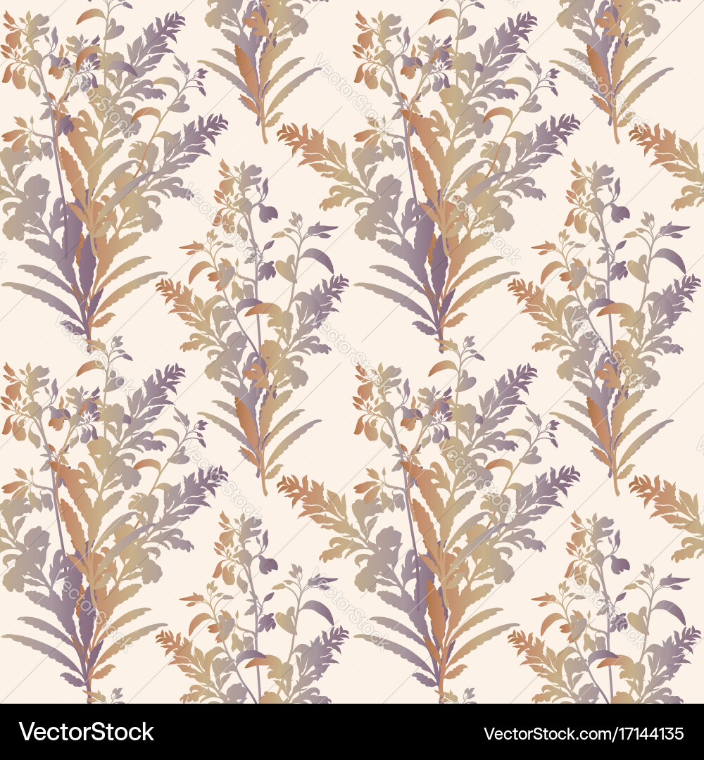 Floral engraved seamless pattern flower garden Vector Image