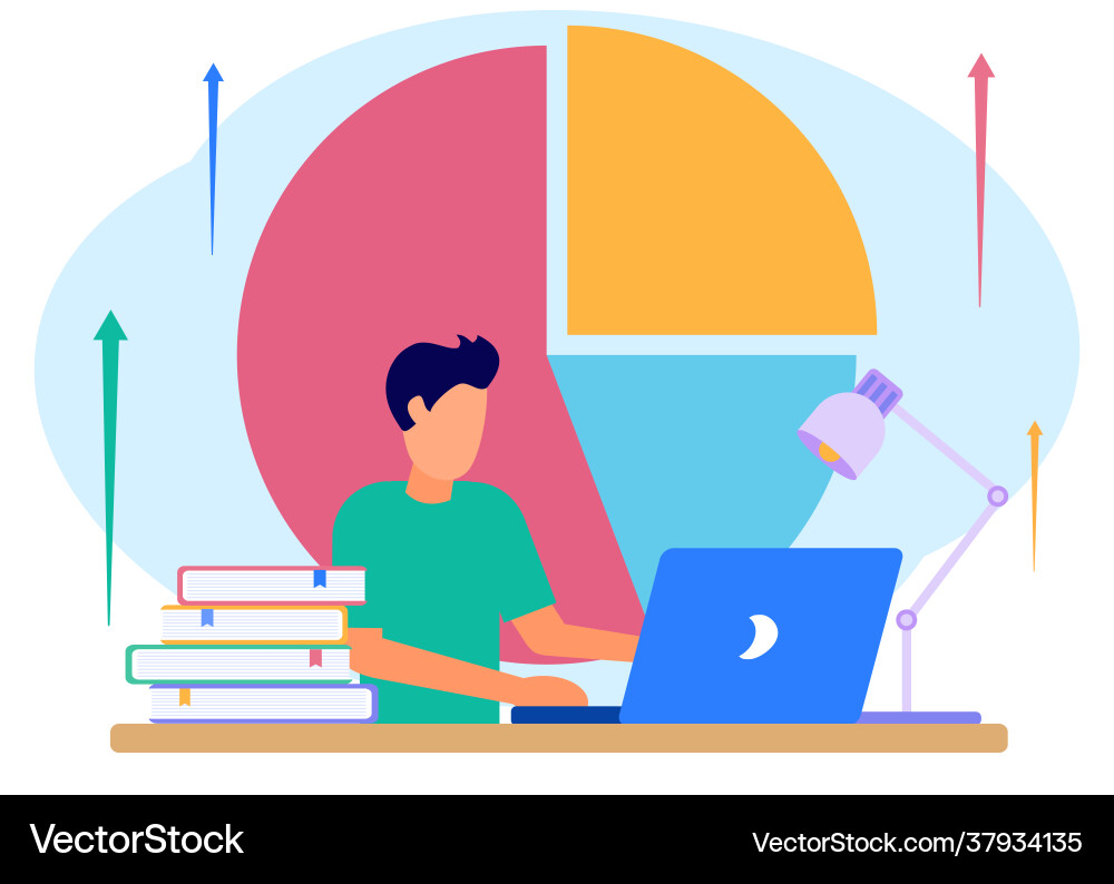 Graphic cartoon character business development Vector Image