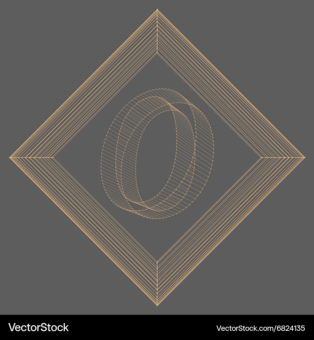 Letter o fonts of mesh Royalty Free Vector Image