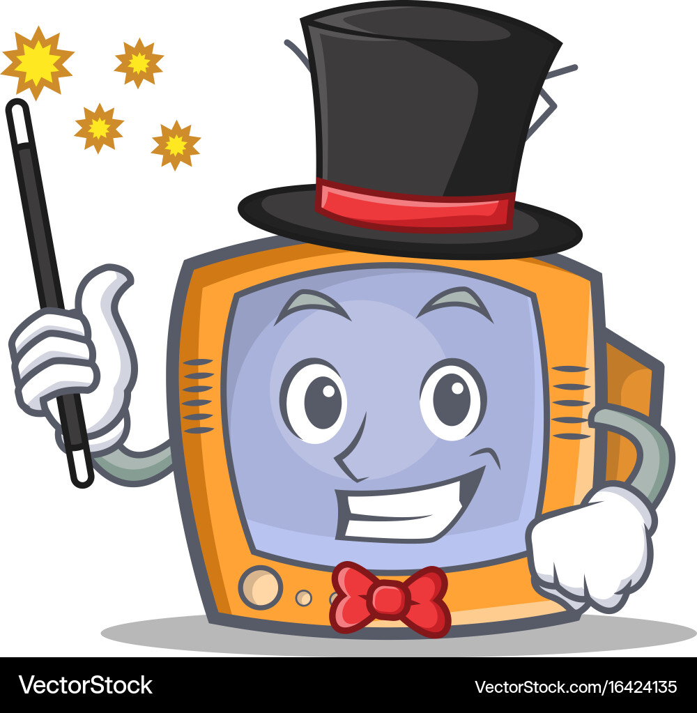 Magician tv character cartoon object Royalty Free Vector