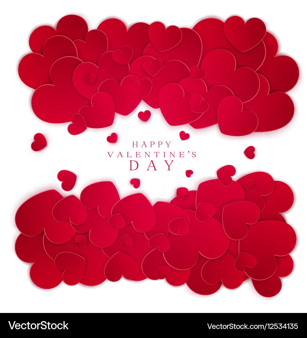 Many red hearts isolated on white background Vector Image