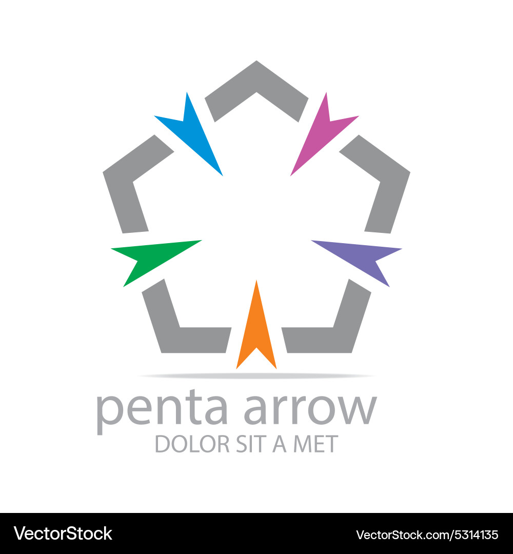 Penta arrow design icon symbol star Royalty Free Vector