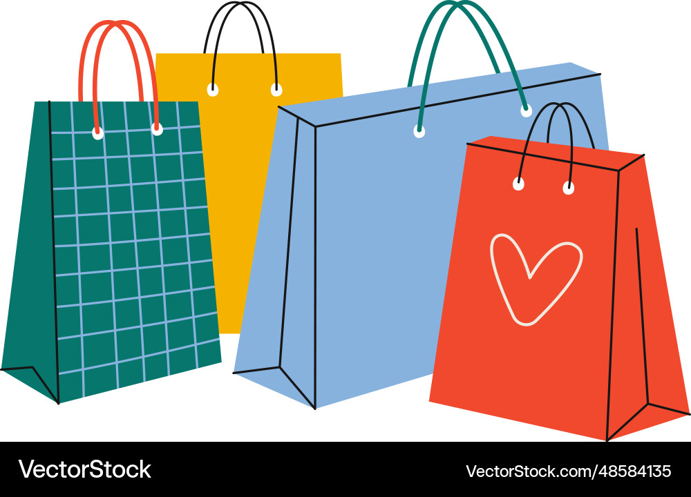Shopping paper bags Royalty Free Vector Image - VectorStock