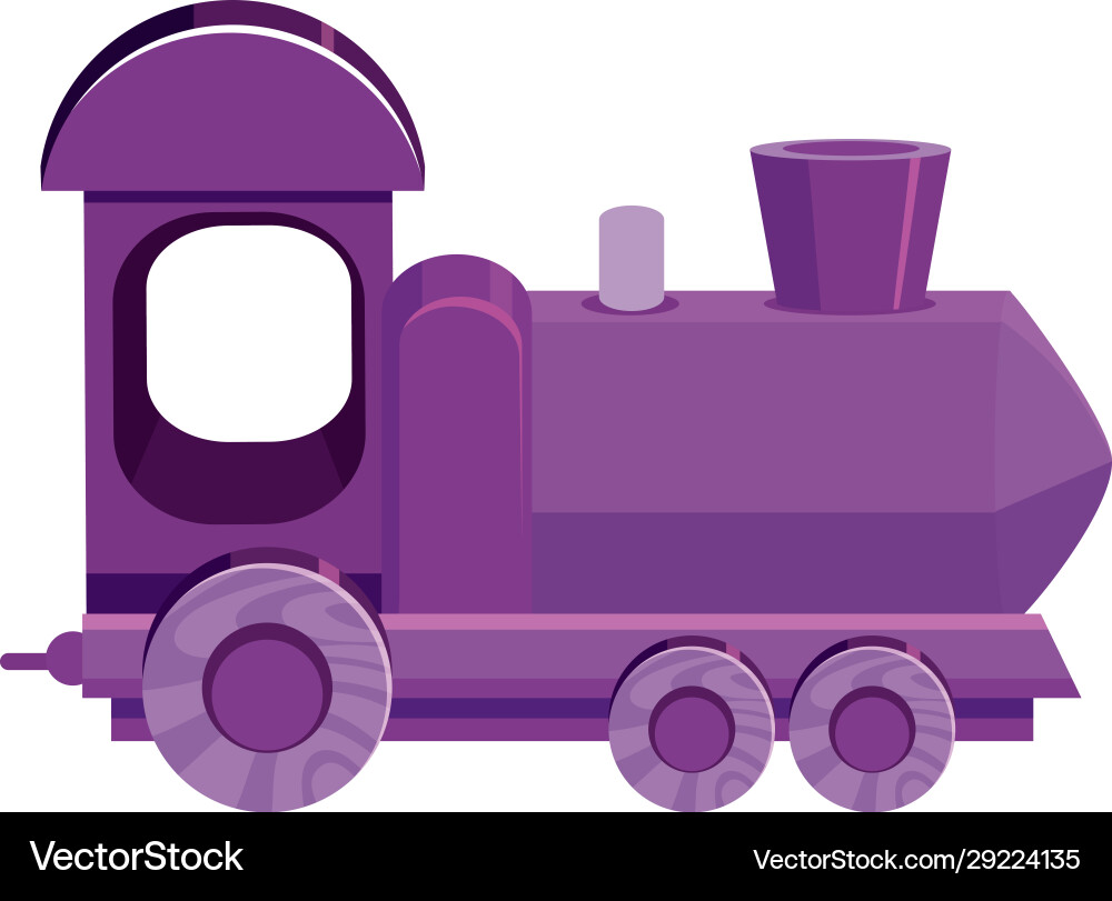 Single picture purple train on white background Vector Image