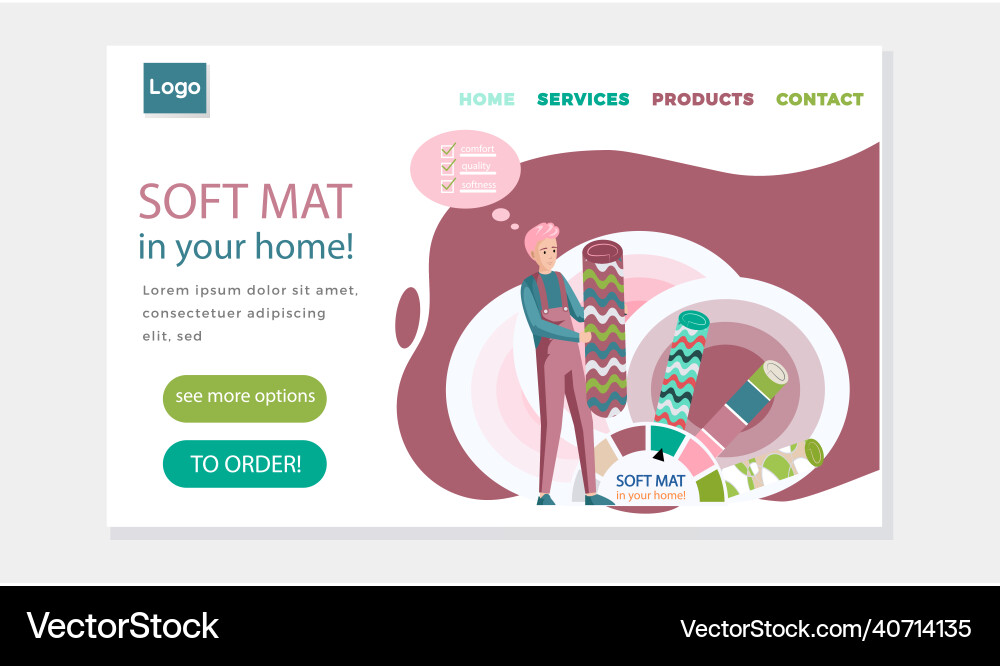 Soft mat in your home concept textile rolls rugs Vector Image