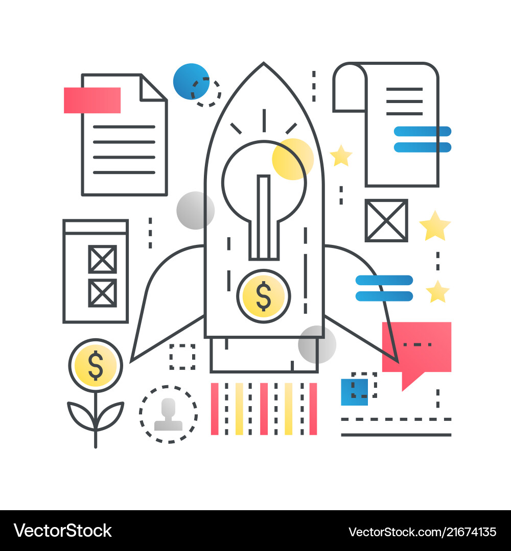 Technology start up new modern business concept Vector Image