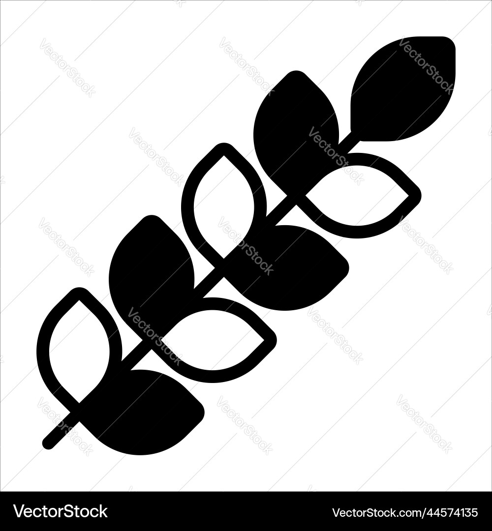 Wheat grain black filled outline icon modern thin Vector Image