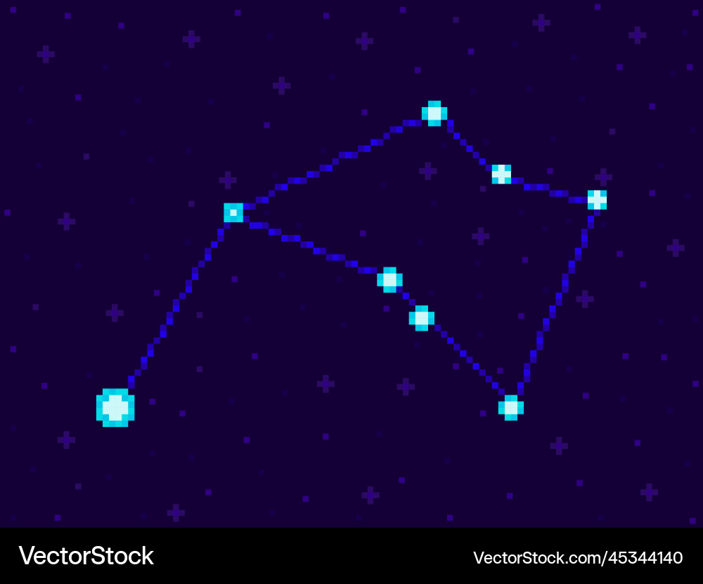 Ara constellation in pixel art style 8-bit stars Vector Image