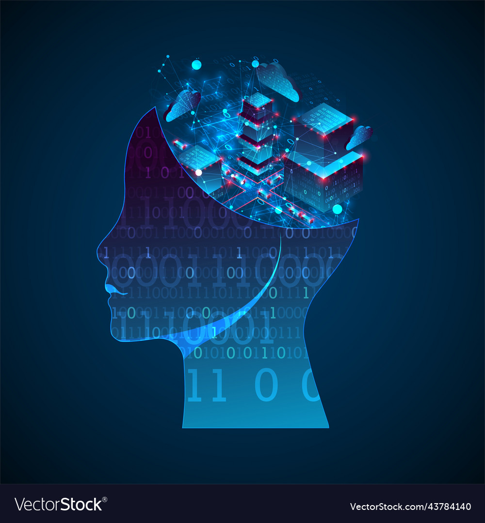 Artificial intelligence ai and big data concept Vector Image