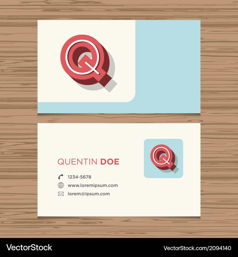 Business card letter q Royalty Free Vector Image