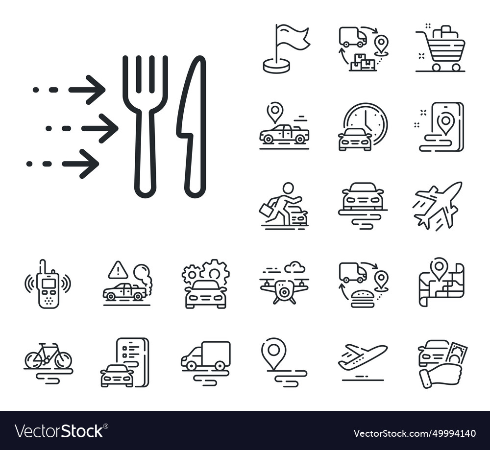 Food delivery line icon restaurant order sign Vector Image