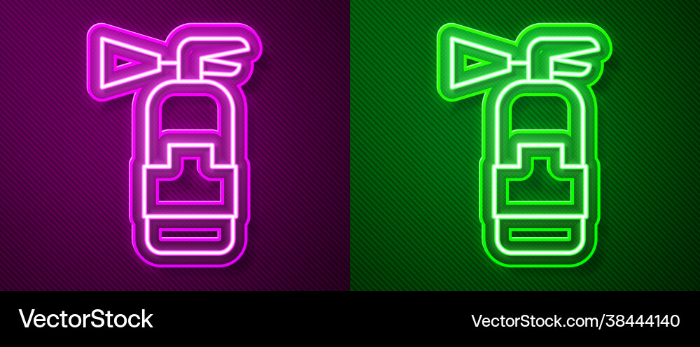 Glowing neon line fire extinguisher icon isolated Vector Image