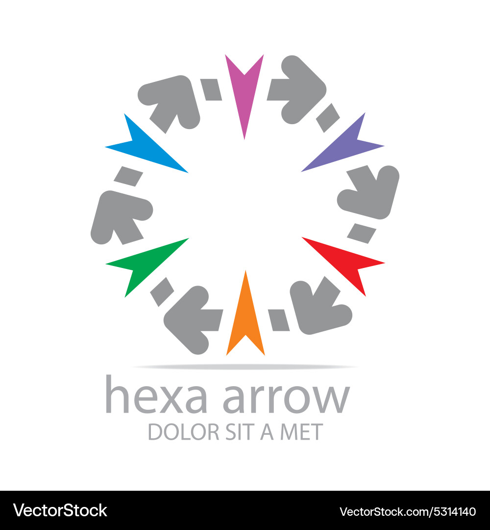 Hexa arrow design icon symbol star Royalty Free Vector Image