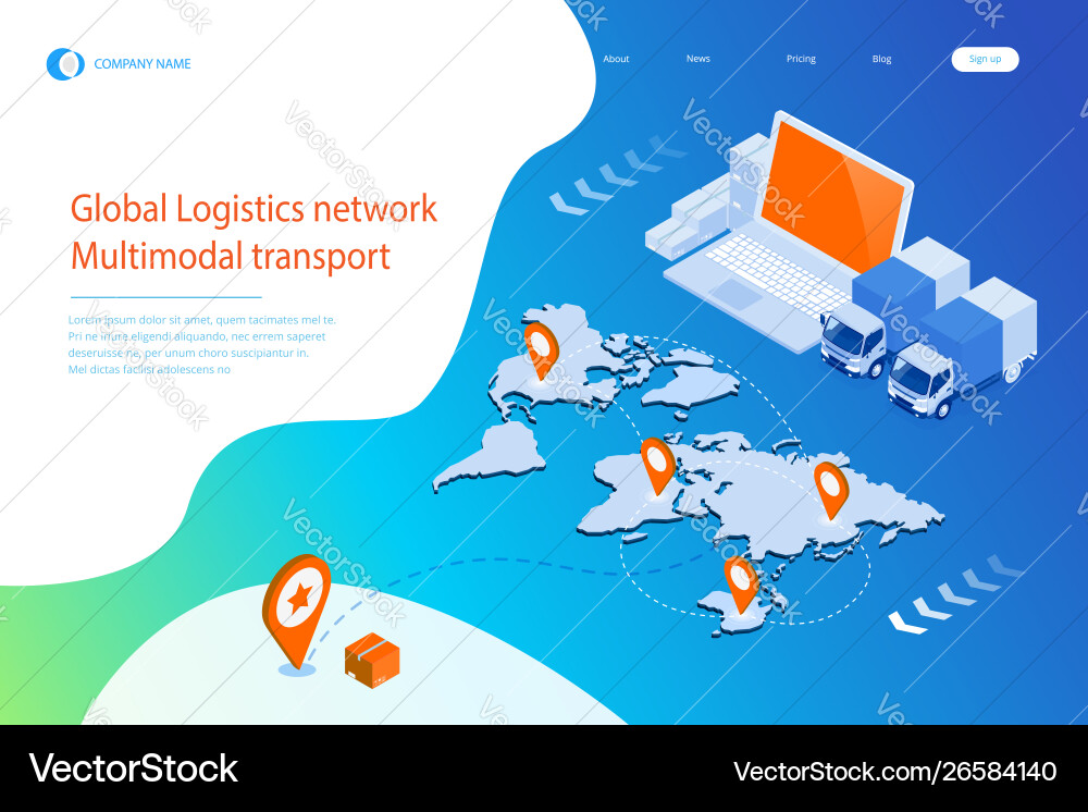 Isometric logistics and delivery infographics Vector Image