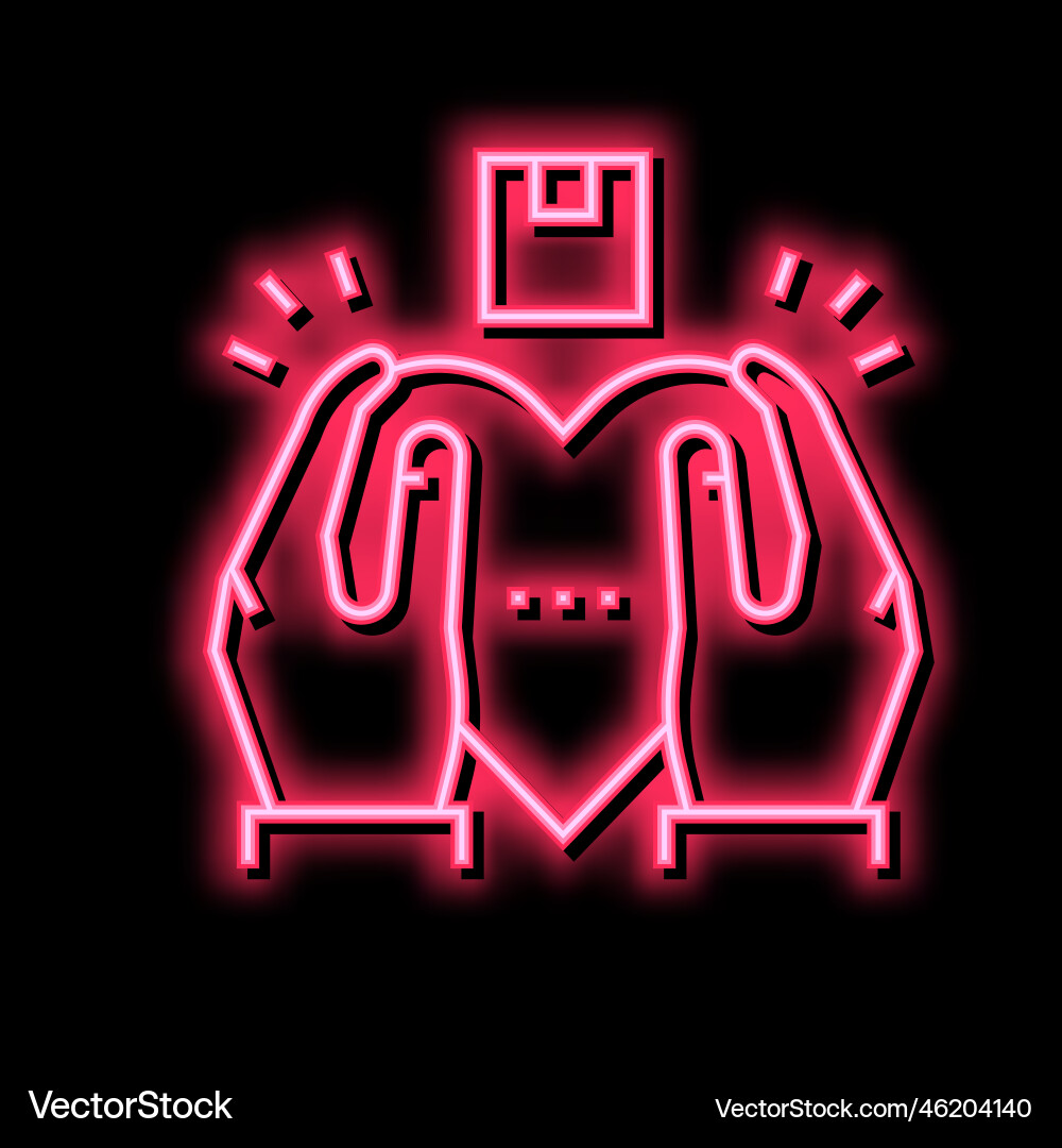 Like review neon glow icon Royalty Free Vector Image