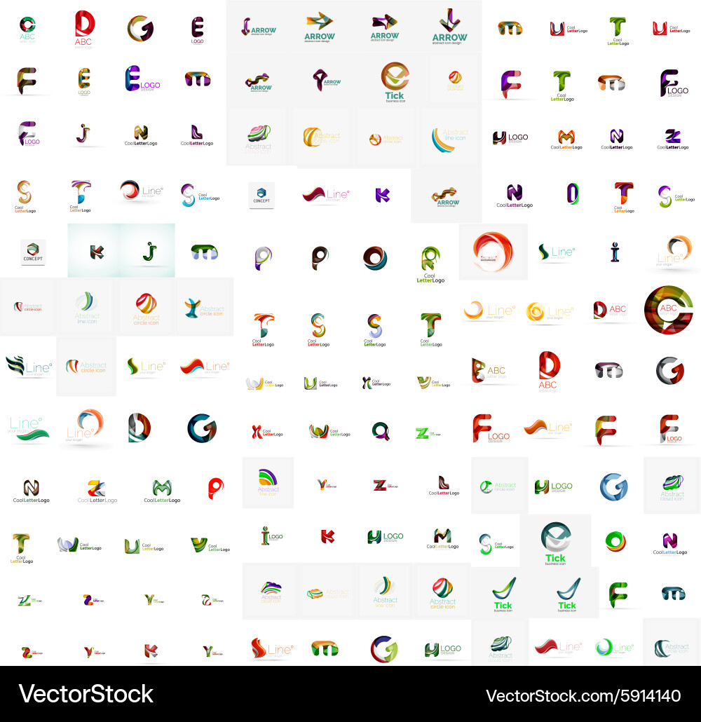 Mega set of letter logos Royalty Free Vector Image