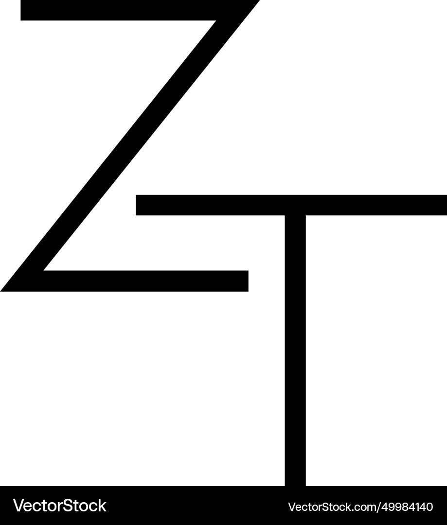 Minimal letters zt logo design Royalty Free Vector Image