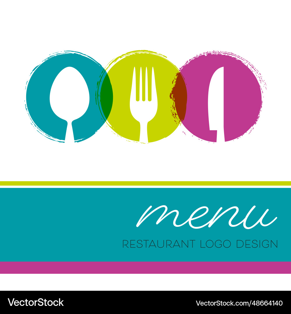 Restaurant menu design simple cutlery signs Vector Image