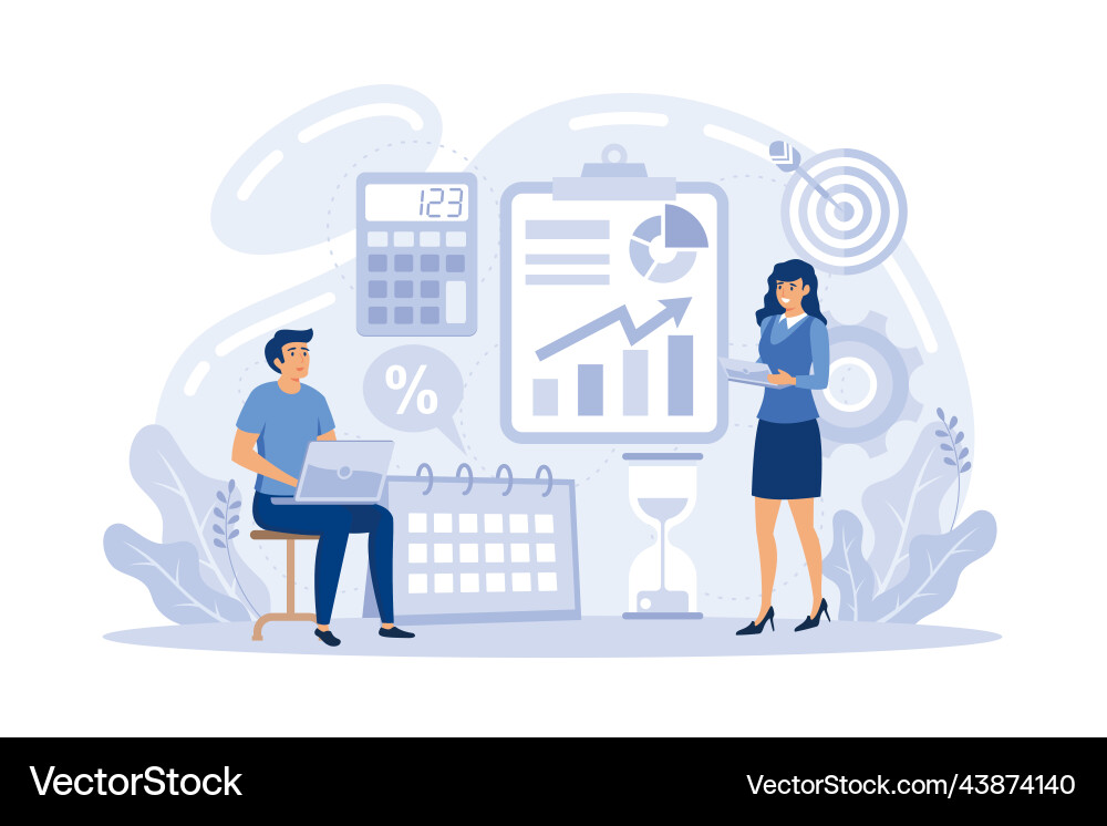 Strategic business planning abstract concept set Vector Image