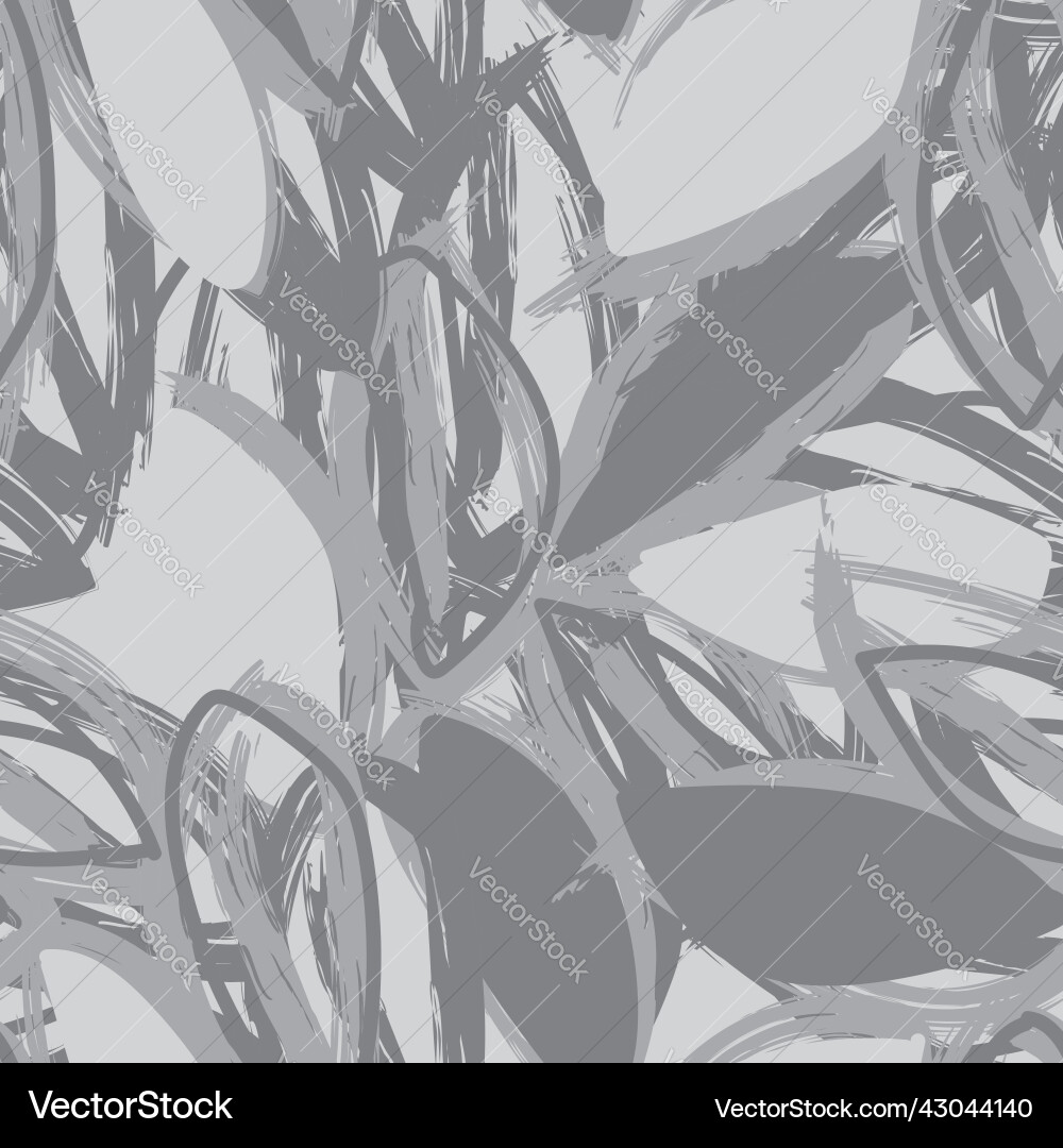 Tropical leaf brush strokes seamless pattern Vector Image