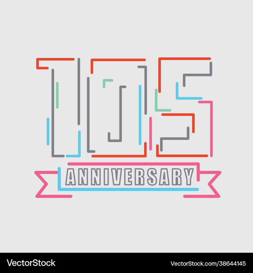 105th years anniversary logo birthday celebration Vector Image