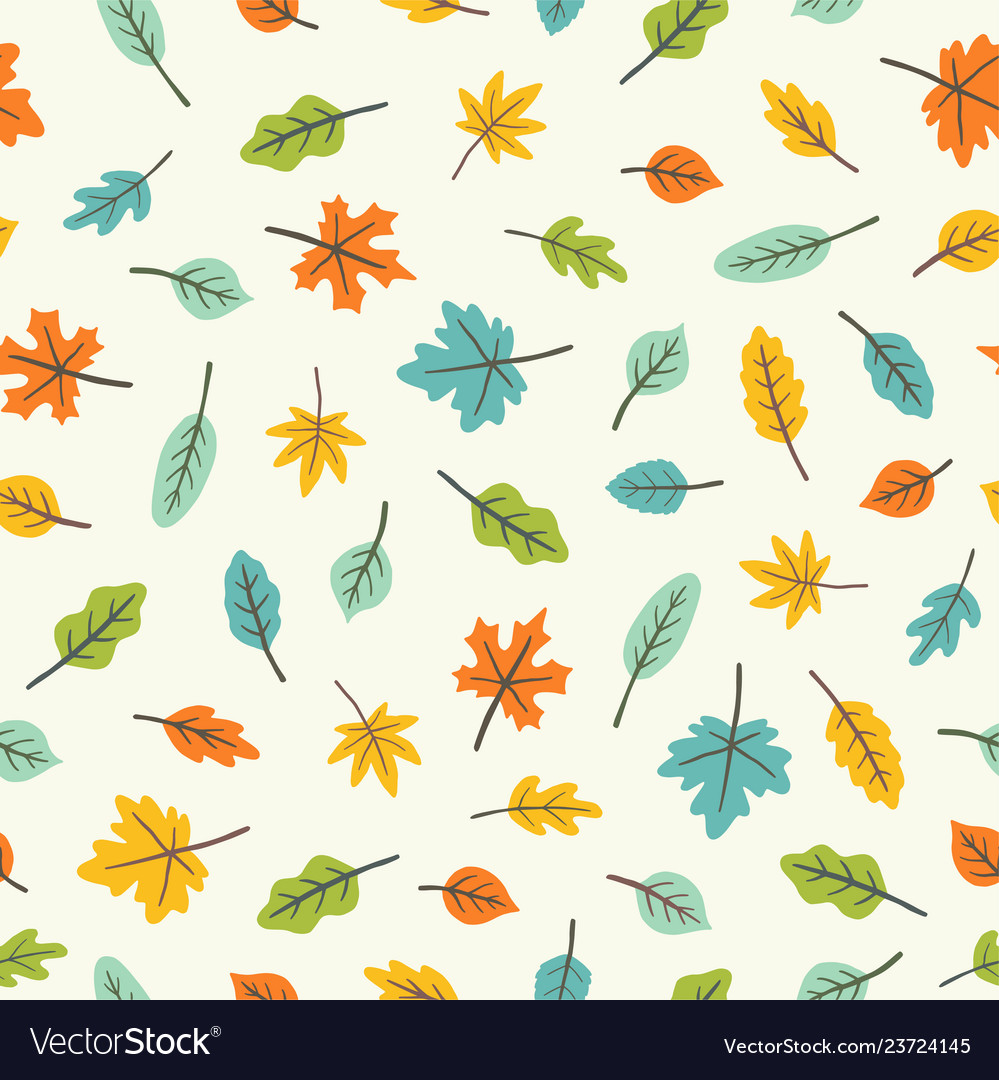 Beautiful leaves colourful seamless pattern Vector Image Beautiful leaves colourful seamless pattern Vector Image