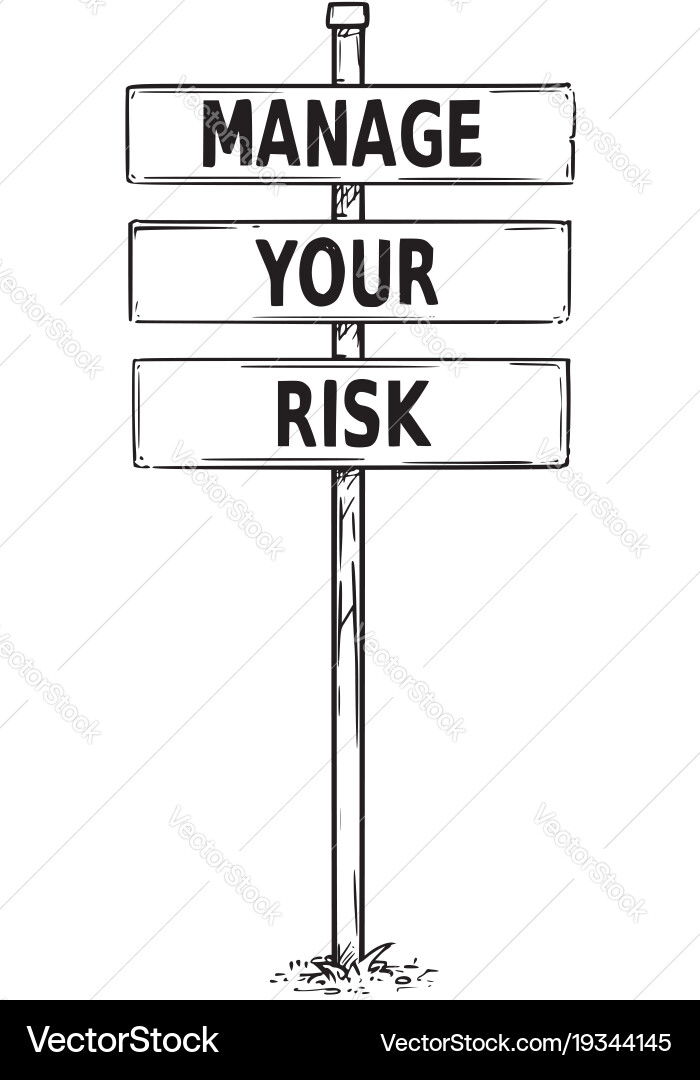 Drawing sign boards with manage your risk text Vector Image