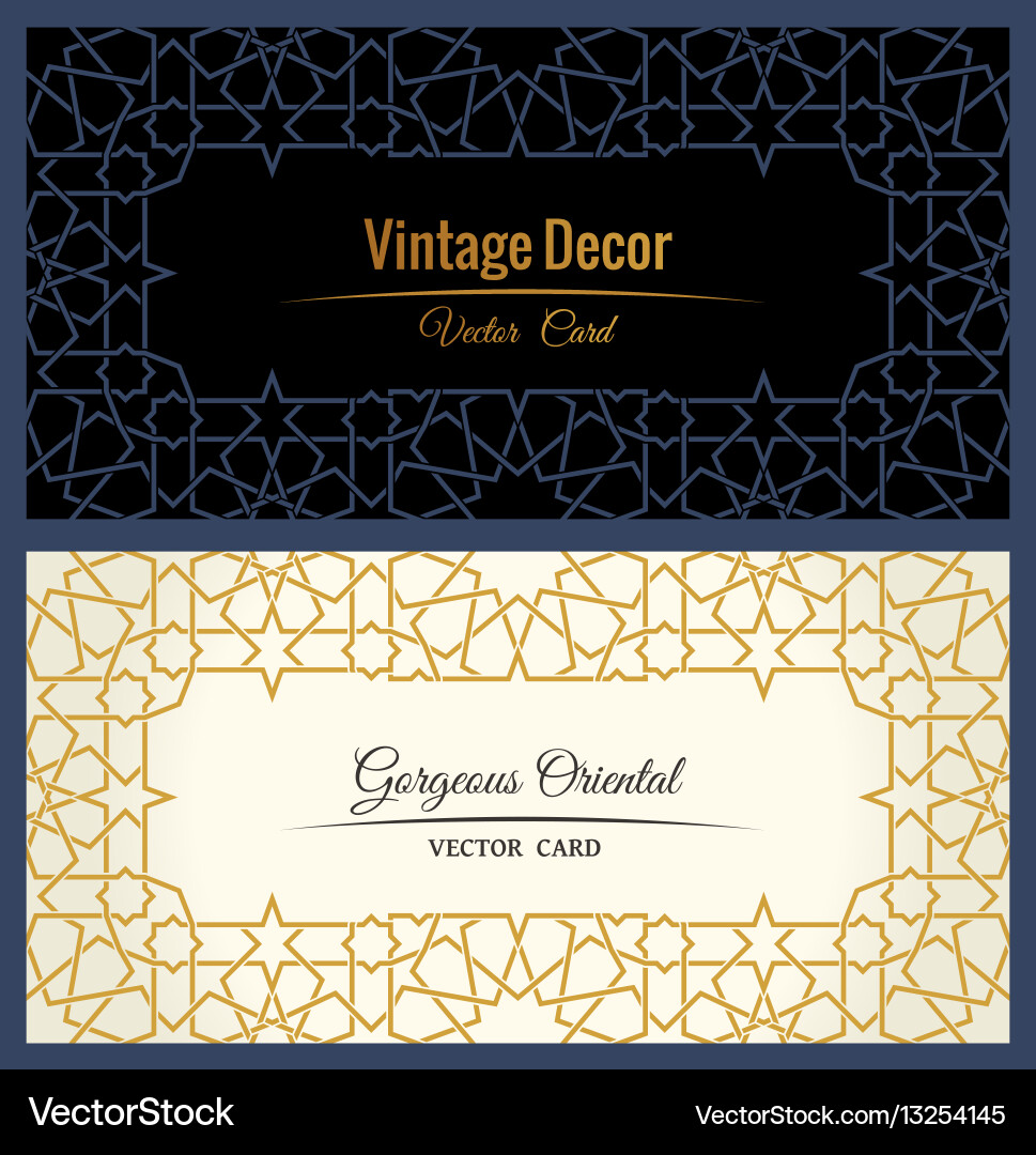 Eastern gold arabic lines design templates Vector Image