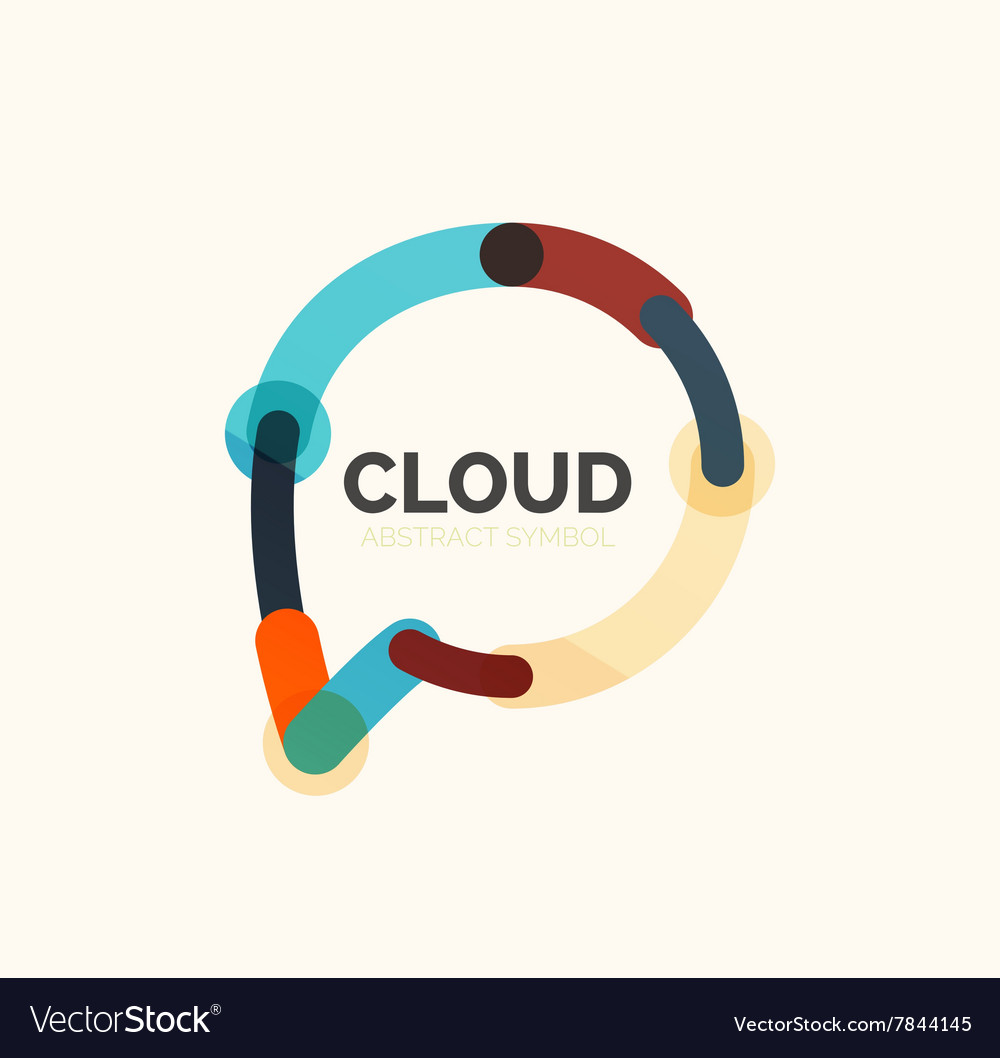Flat linear design speech cloud logo talk bubble Vector Image
