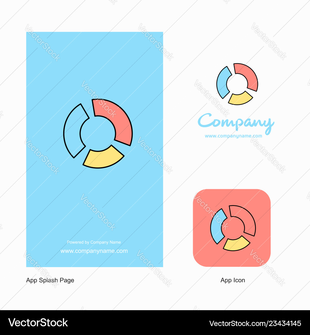 Graph company logo app icon and splash page Vector Image