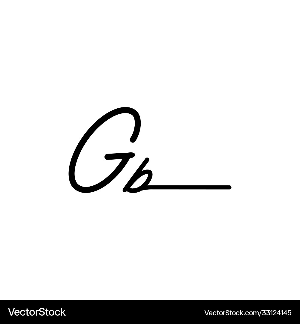 Letter gb signature logo template Royalty Free Vector Image