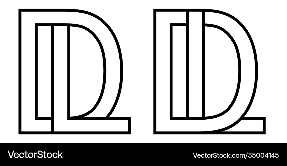 Logo ld dl icon sign two interlaced letters l d Vector Image