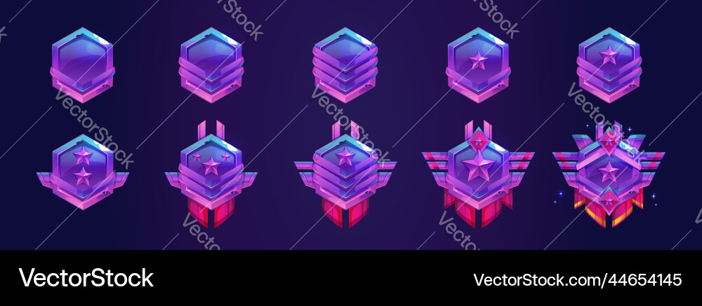 Metal military badges for war game interface Vector Image