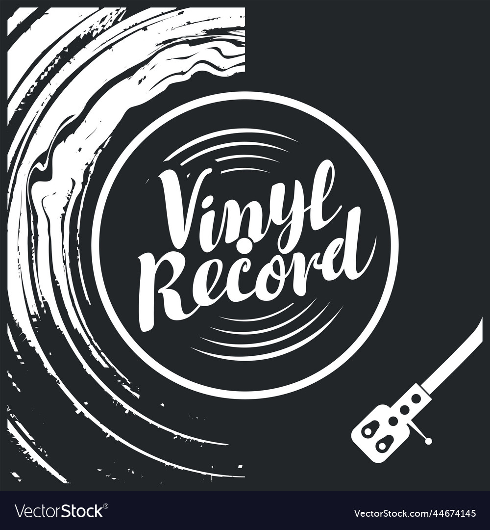 Music Poster With Old Vinyl Record Record Player Vector Image