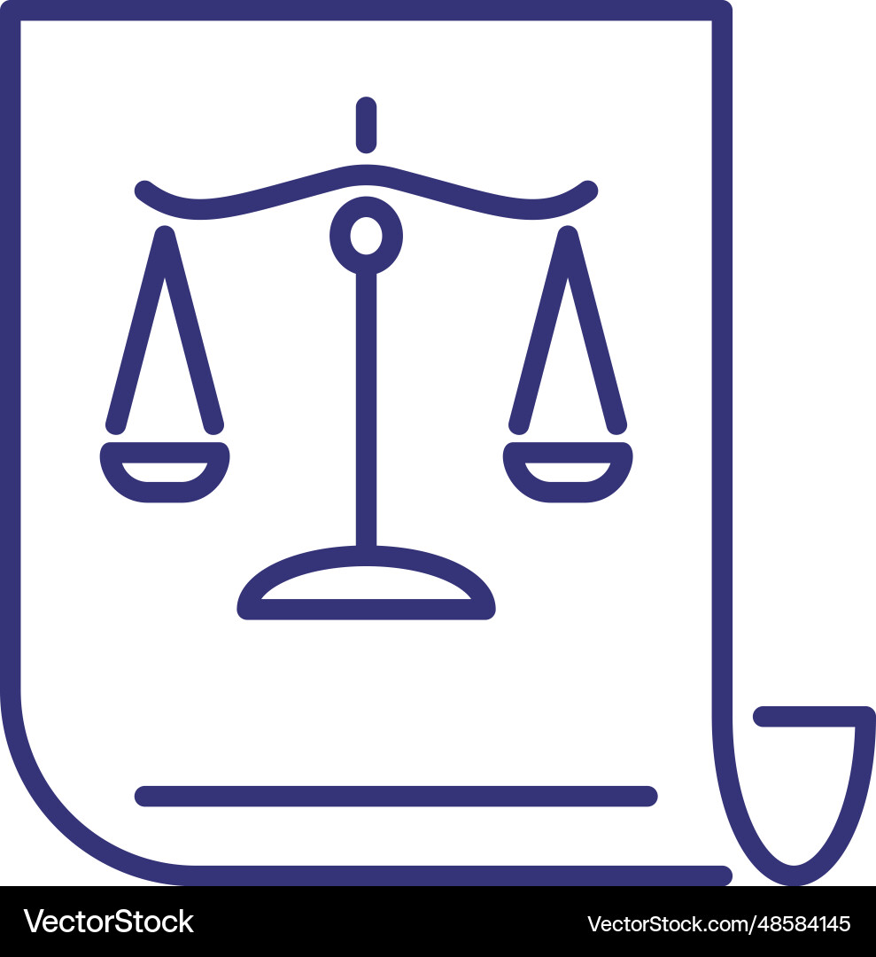 Scales on paper line icon Royalty Free Vector Image