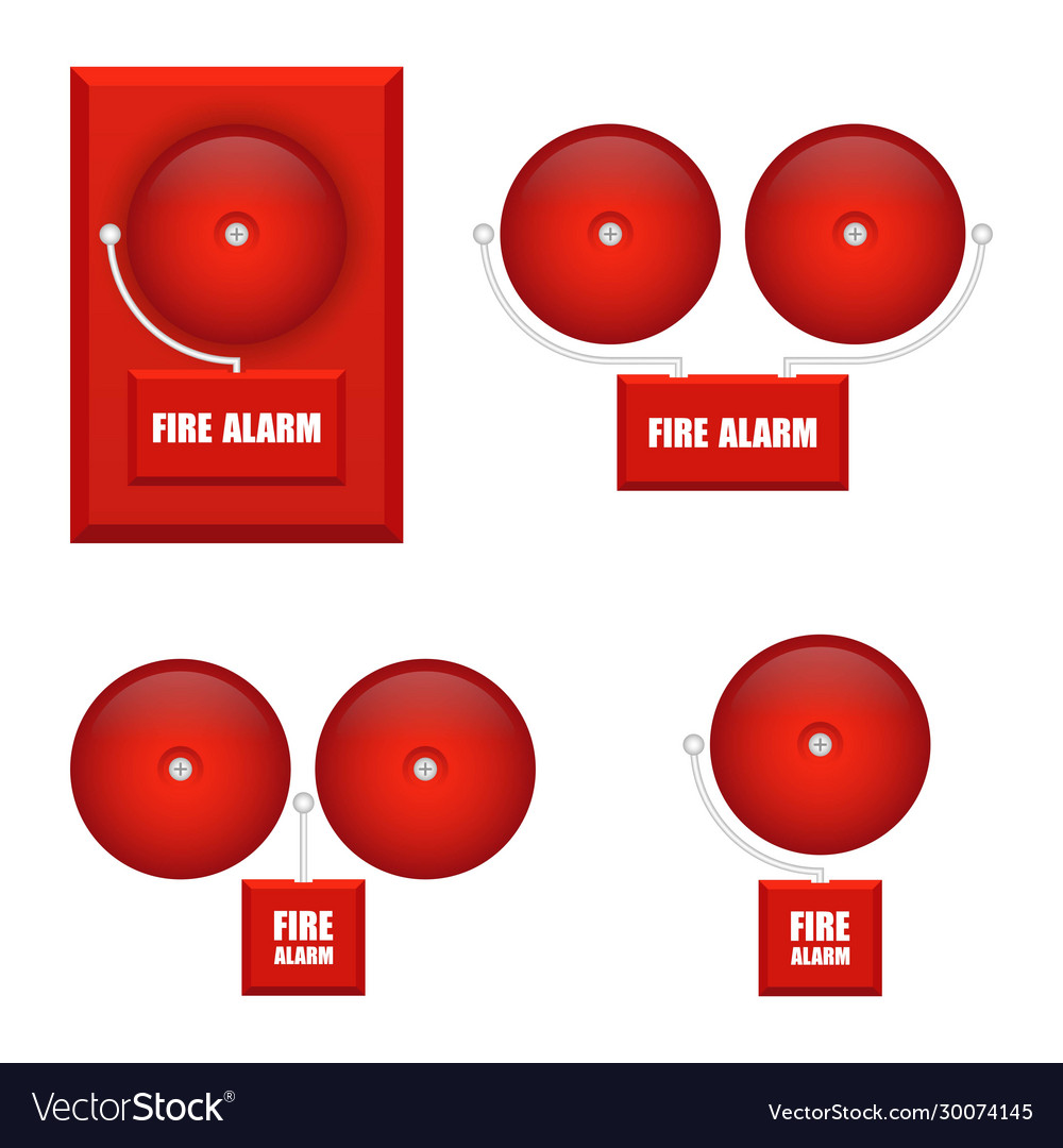Set fire alarms isolated Royalty Free Vector Image